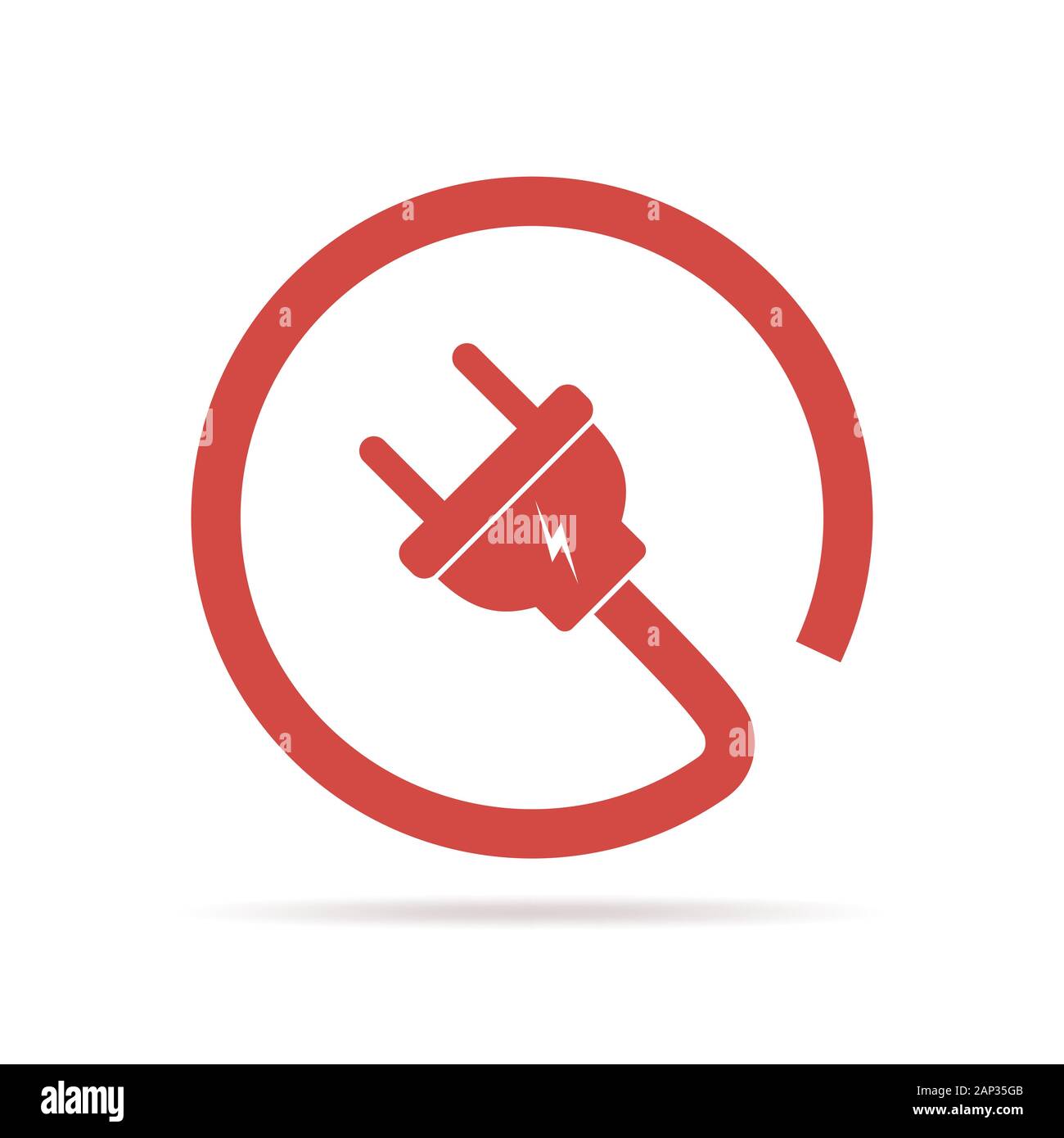 Wire plug icon in flat design. Vector illustration. Wire plug in the ...