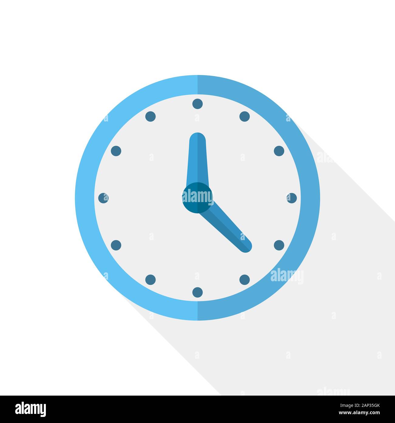 Clock icon with arrows in flat design. Vector illustration. Blue clock ...