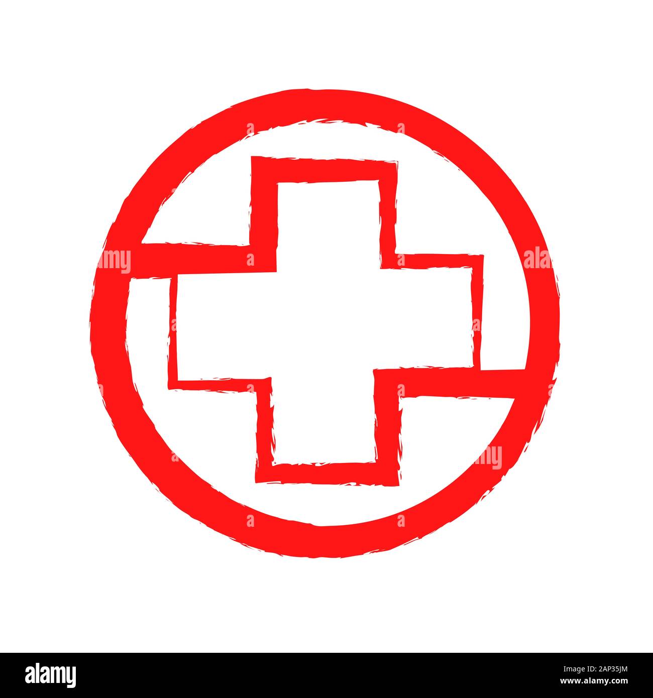 Abstract medicine icon with cross in flat style. Vector illustration ...