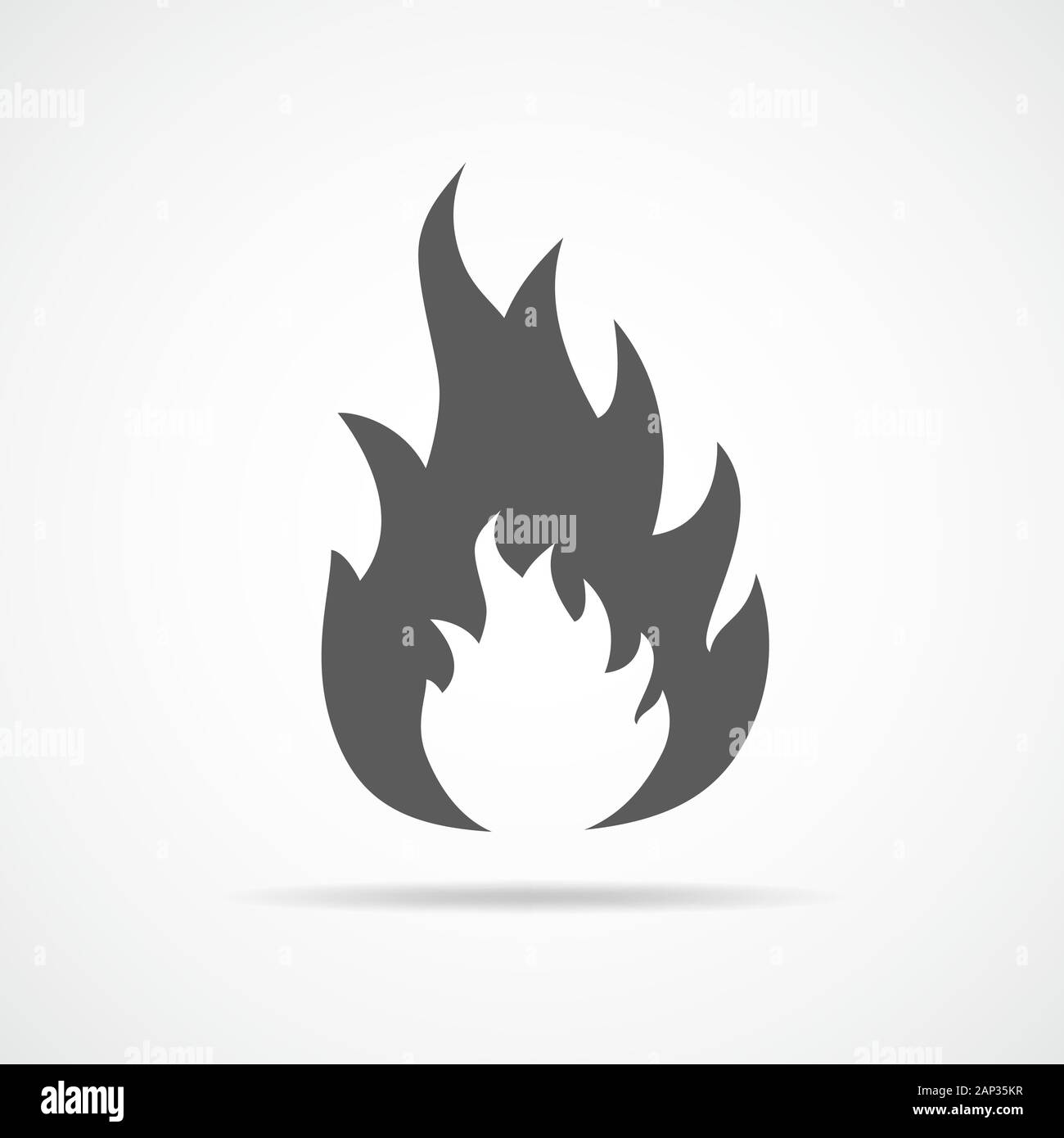 Fire icon. Vector illustration. Gray fire sign in flat design Stock ...