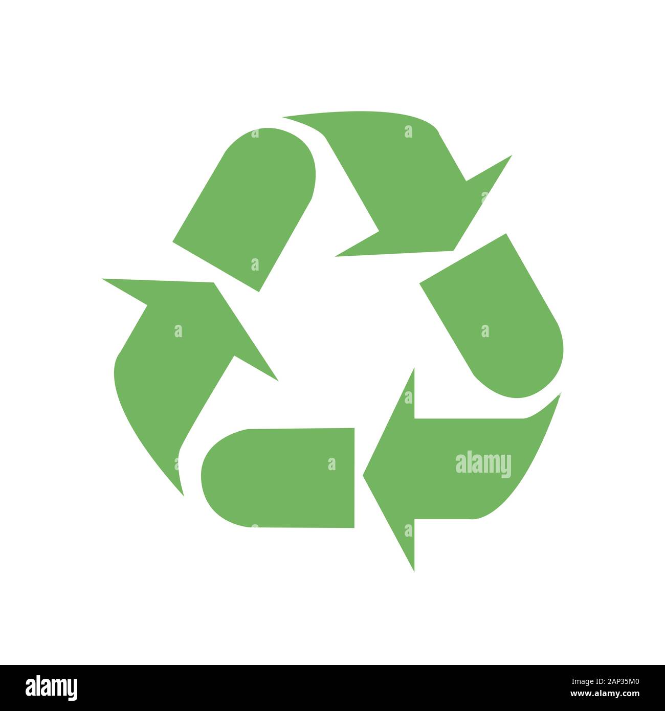 Recycle sign. Vector illustration. Green recycle sign isolated on white ...