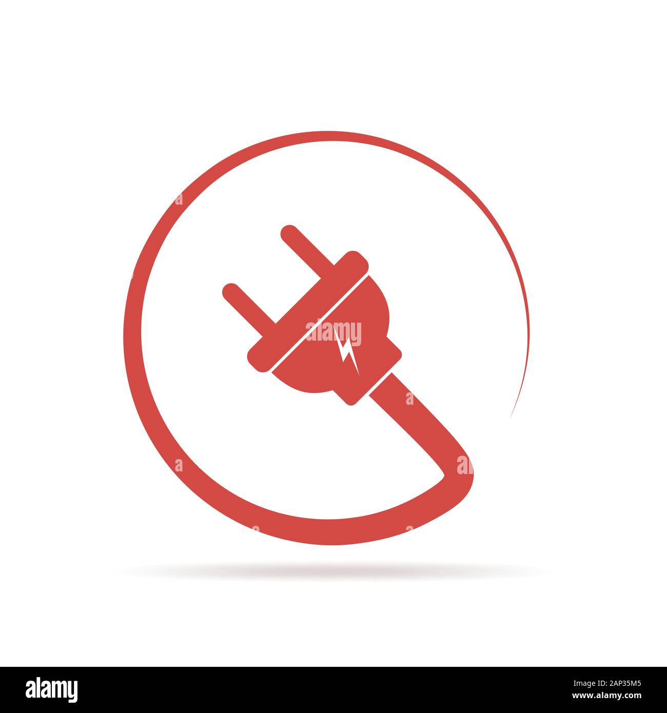 Wire plug icon in flat design. Vector illustration. Wire plug in the ...