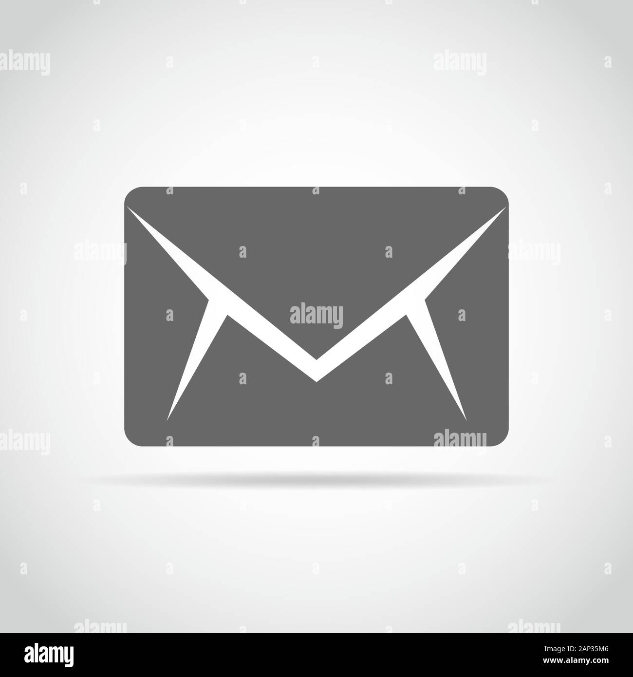 Envelope icon in flat design. Vector illustration. Gray envelope icon ...