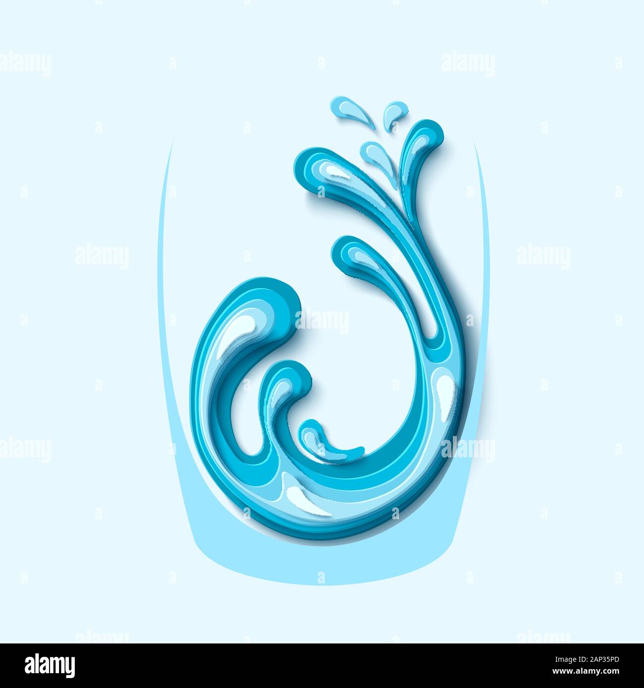 Mineral water in blue glass Stock Vector Images - Alamy