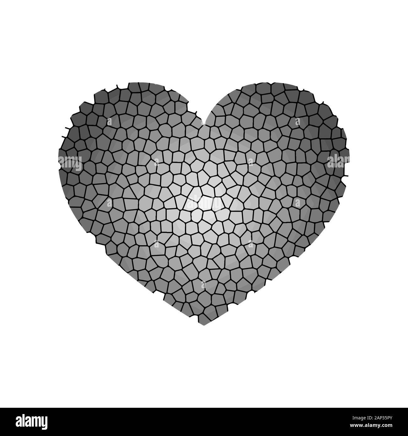 Gray heart icon. Abstract heart isolated on a white background. Vector ...