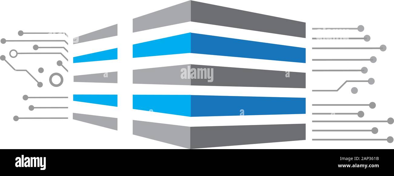 circuit and building, vector graphic design element Stock Vector Image ...