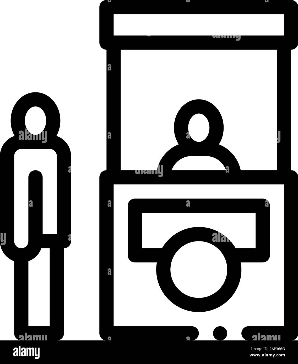 Passport Control Icon Vector Outline Illustration Stock Vector Image ...