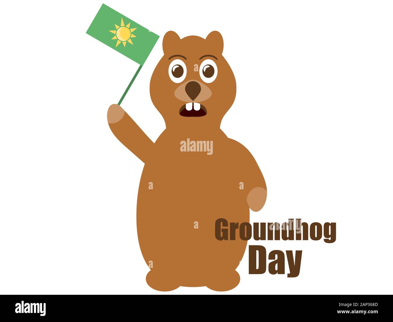 Groundhog Day. Predicts the arrival of spring. Festive banner groundhog ...