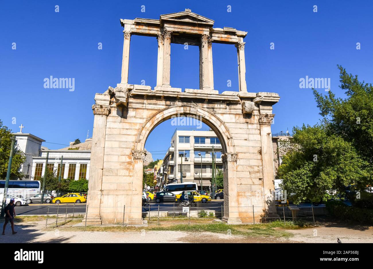 View of The Arch of Hadrian, most commonly known in Greek as Hadrian's ...