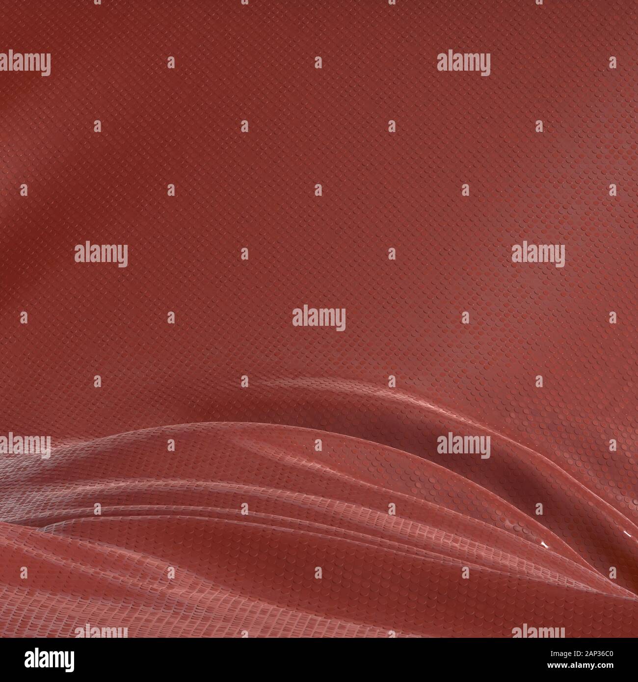 Abstract and shiny red luxury silk cloth in shape of liquid wave with ...