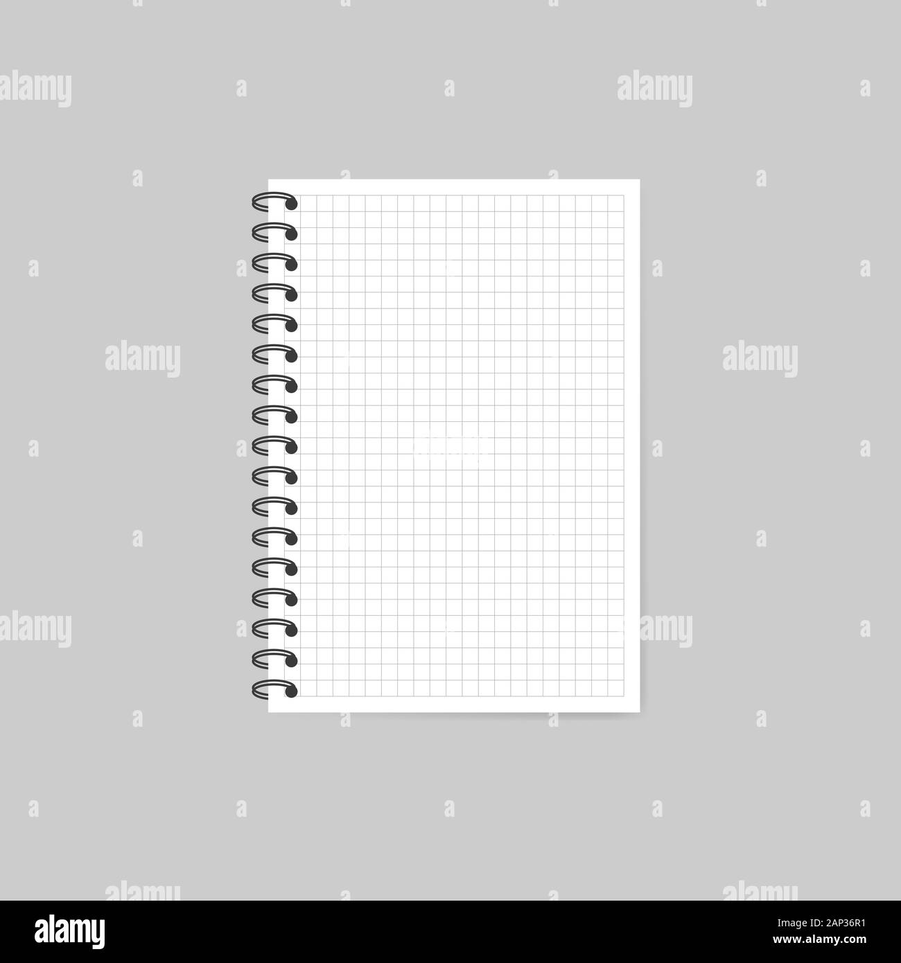 Notebook with shadow isolated on grey background. Vector Stock Vector ...