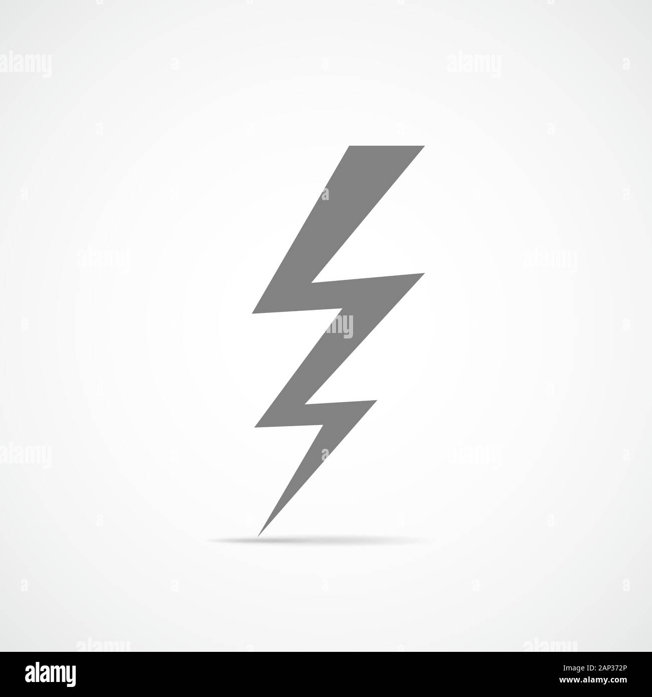 Lightning icon. Vector illustration. Gray lightning icon isolated on ...