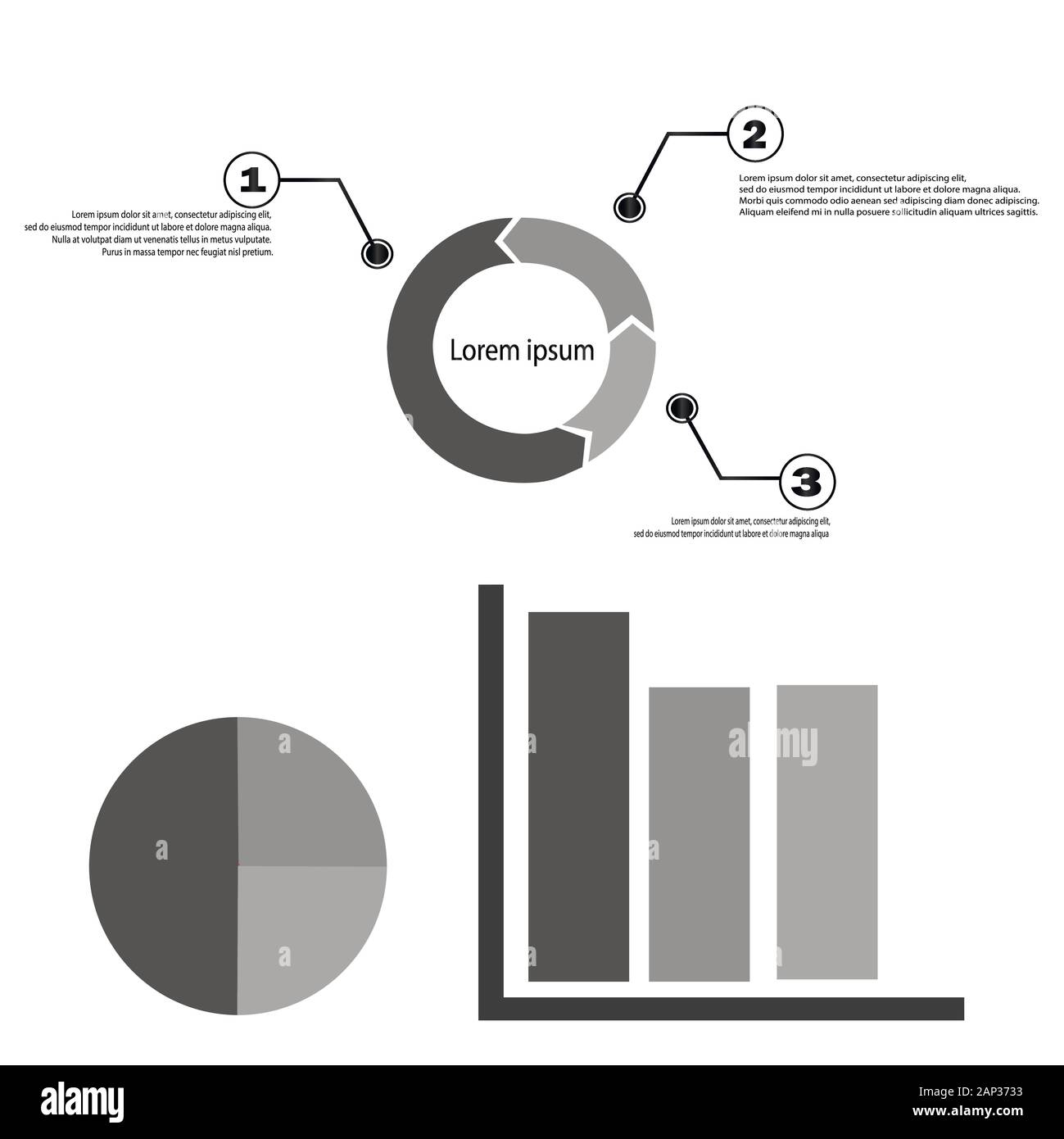 Collection of infographic templates - pie charts and tables for ...