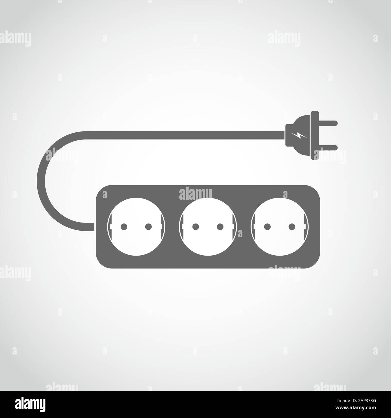 Power extension cord. Vector illustration. Simple gray extension cord ...