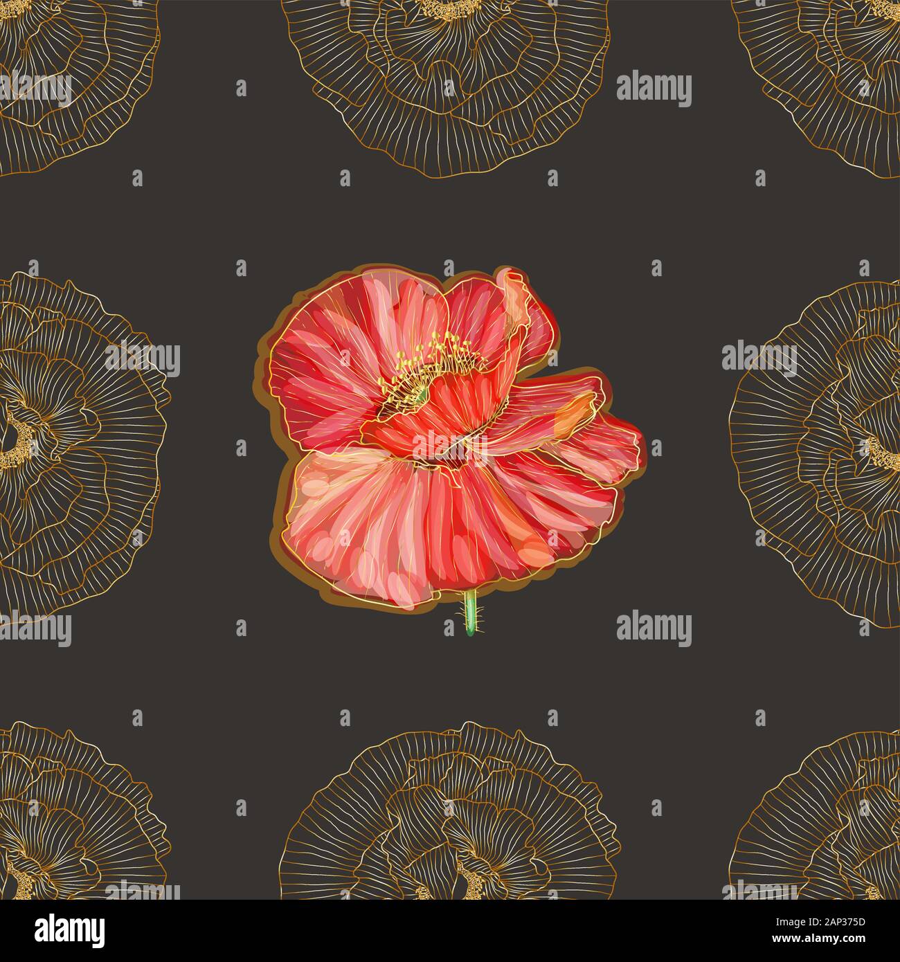 Poppy flower art nouveau Stock Vector Images - Alamy