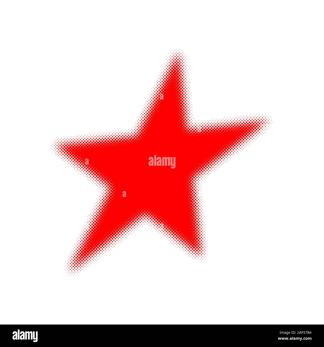 Halftone star icon. Vector illustration. Red flat star in halftone ...