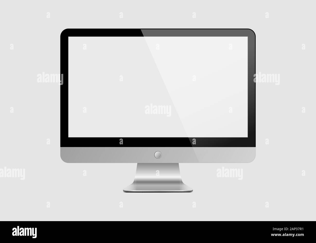 Computer monitor display isolated. Vector illustration. Empty TV screen or lcd monitor Stock ...