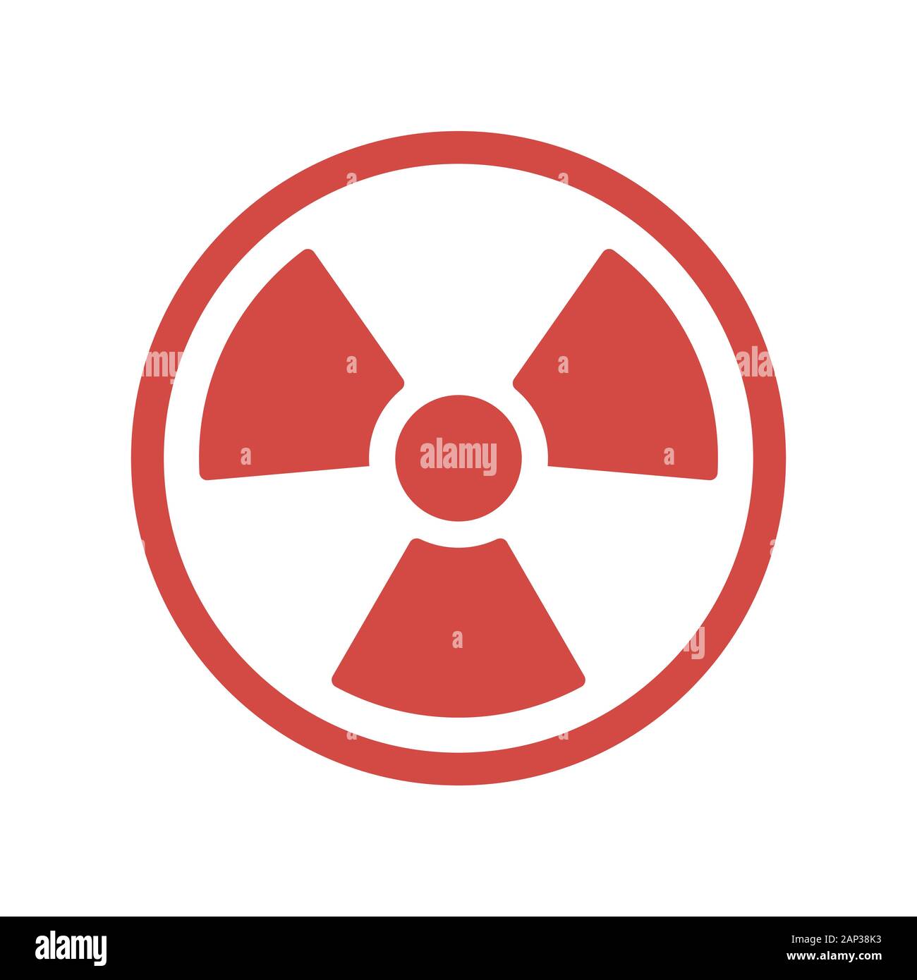 Danger radiation icon in flat design. Vector illustration. Red symbol ...