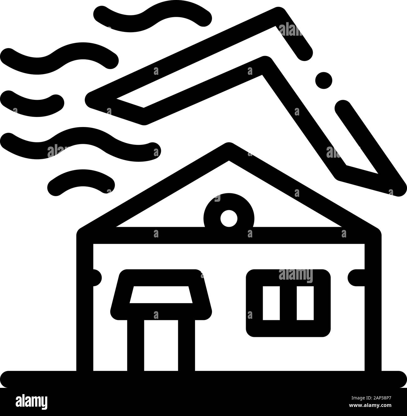 Roof Tear Down Icon Vector Outline Illustration Stock Vector Image ...