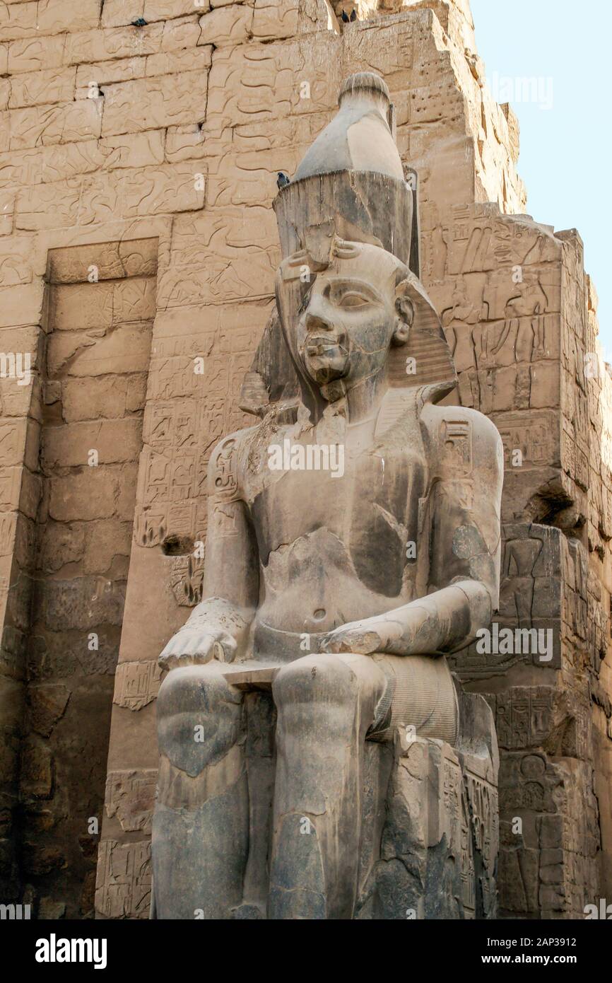 Egypt,Luxor, Luxor Temple,معبد الاقصر; Thebes. The statue of Ramses II ...