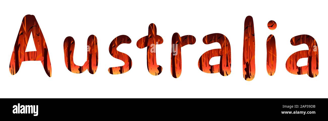 Lettering Australia . The letters are filled with the landscape of a ...