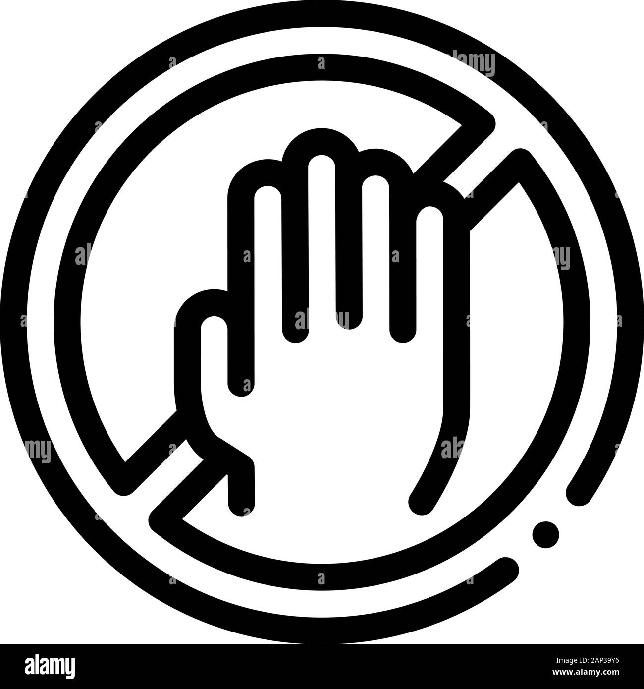 Hand Crossed Mark Icon Vector Outline Illustration Stock Vector Image ...