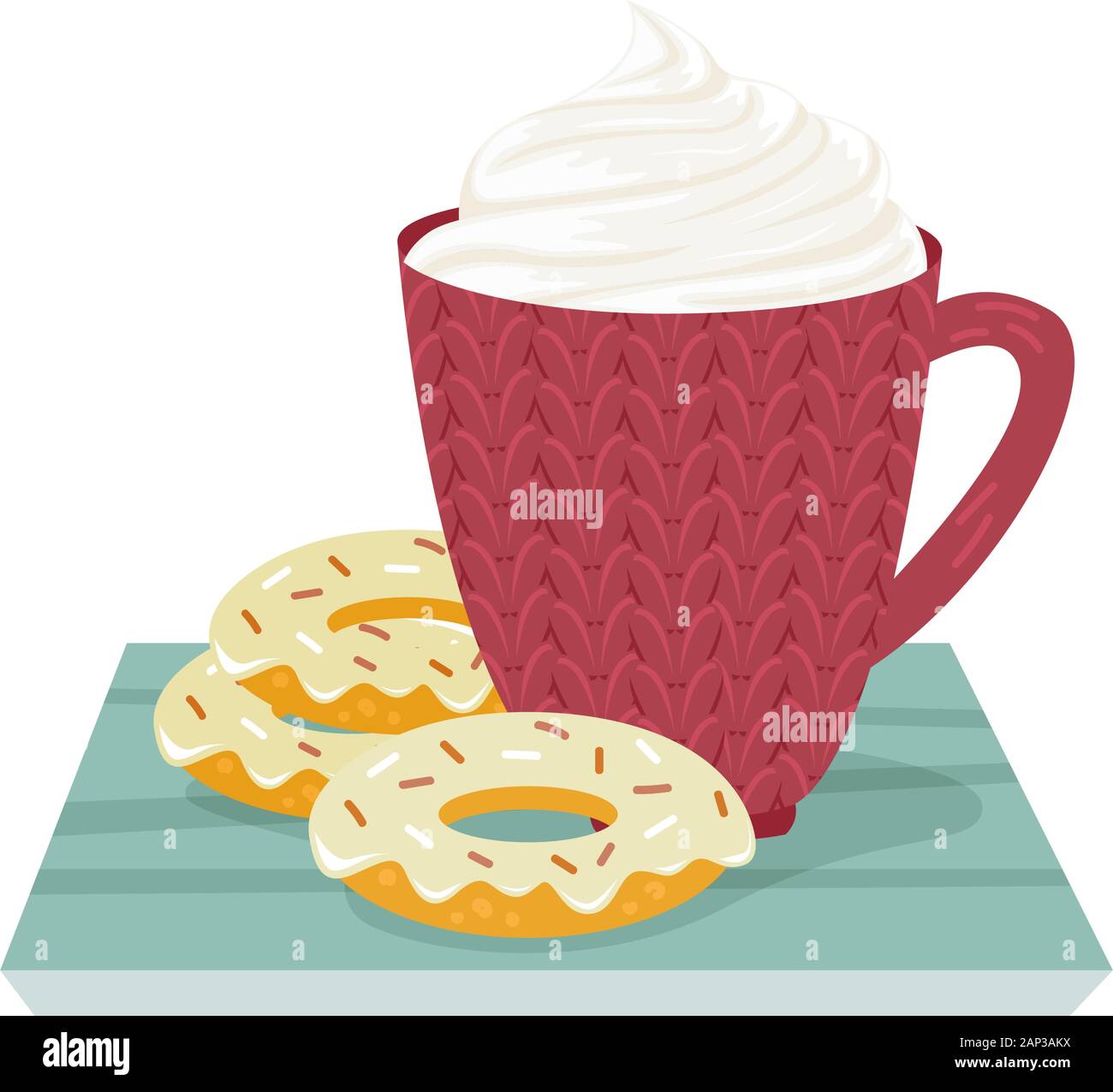 Doughnuts and coffee Stock Vector Images - Alamy