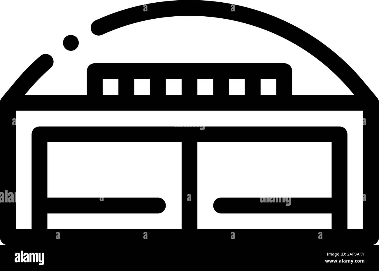 Hangar Building Icon Vector Outline Illustration Stock Vector Image ...