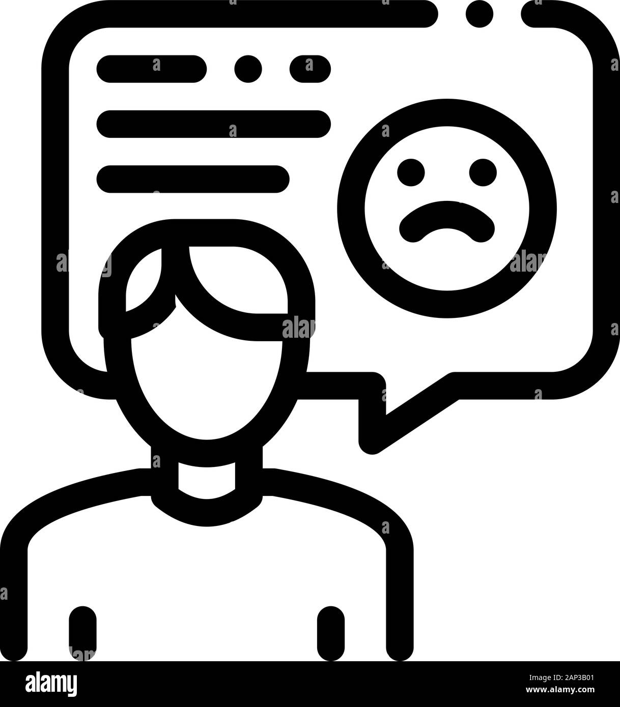 Sad Man Frame Icon Vector Outline Illustration Stock Vector Image & Art ...