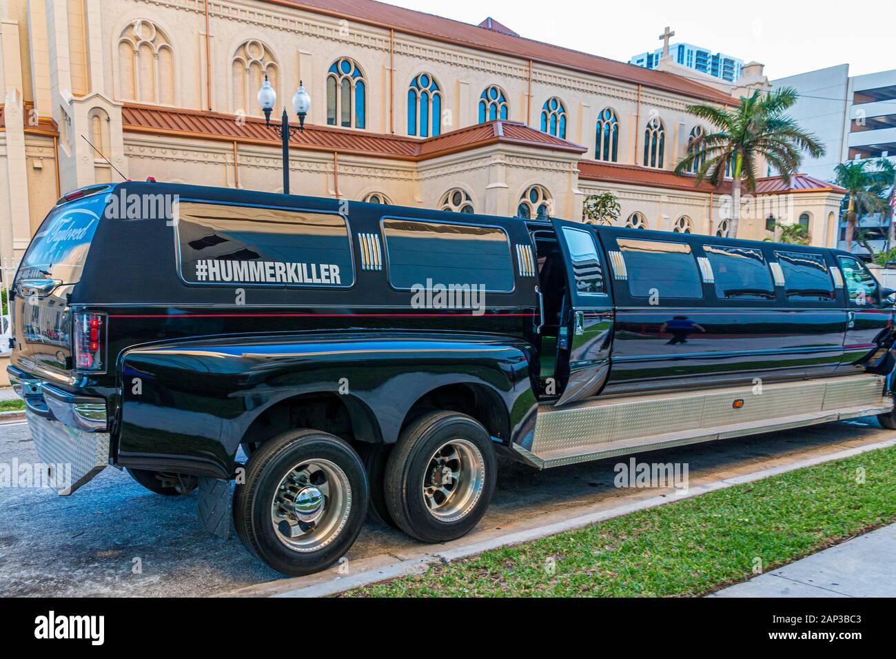 Blue Hummer Limo