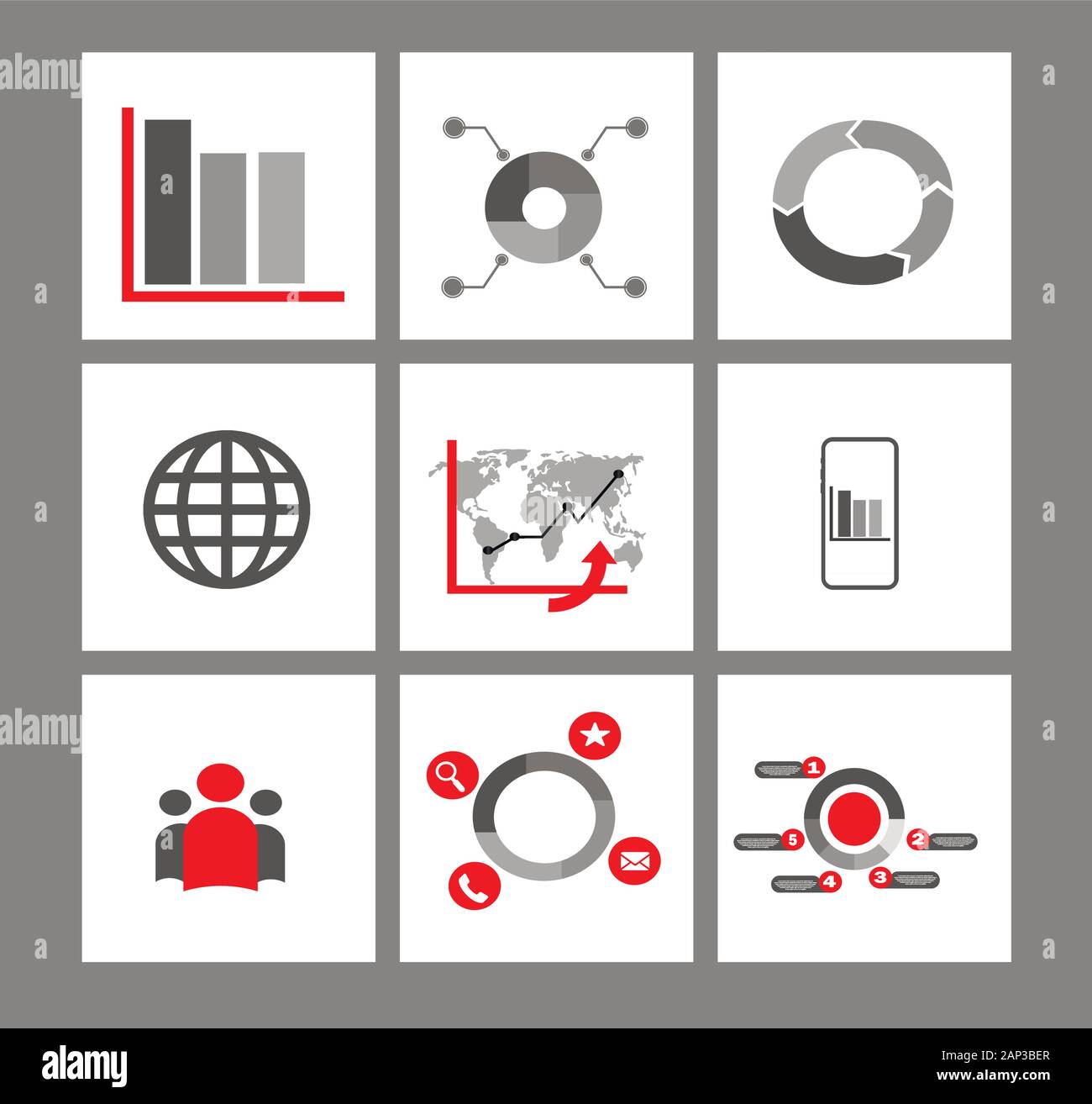 Vector set collection of stylish infographic icons, diagrams and tables ...