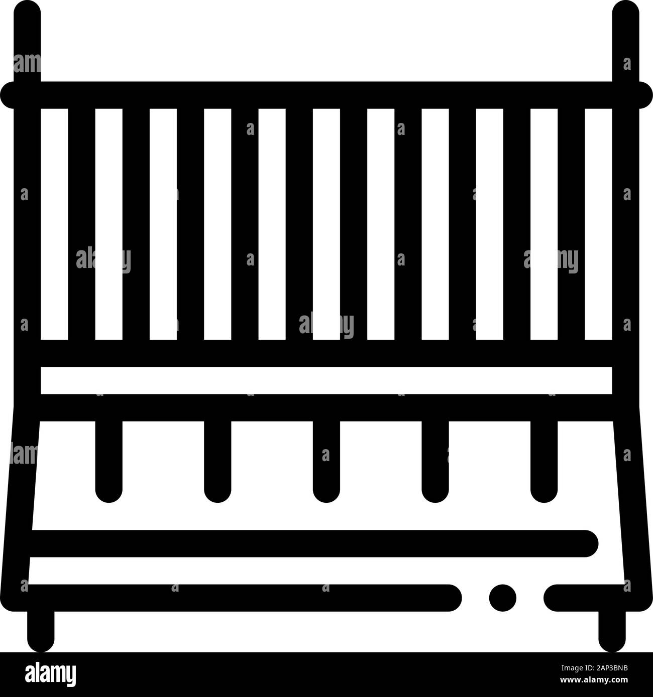 Cot Baby Bed Icon Vector Outline Illustration Stock Vector Image & Art ...