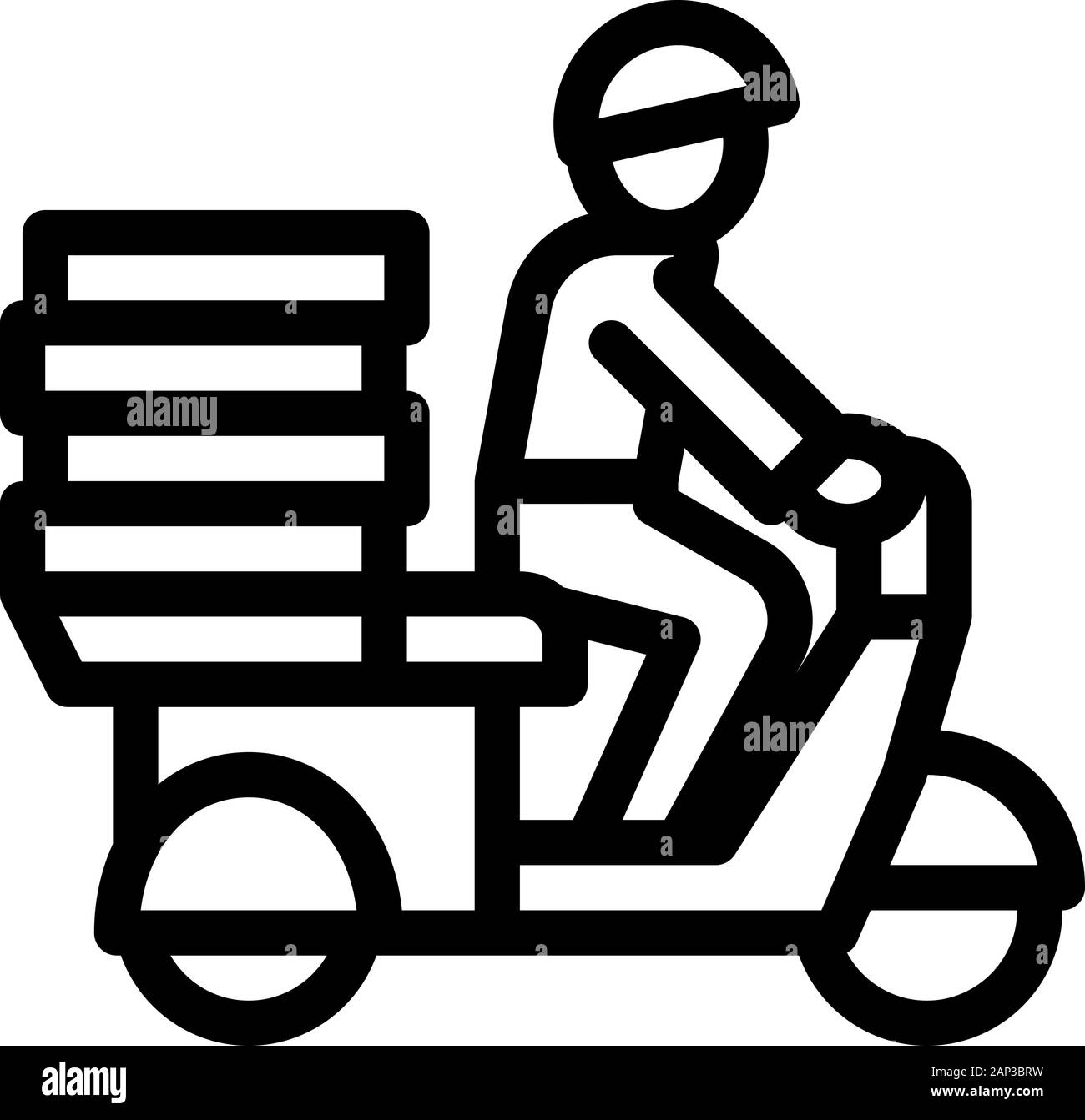 Pizza Delivery Icon Vector Outline Illustration Stock Vector Image ...