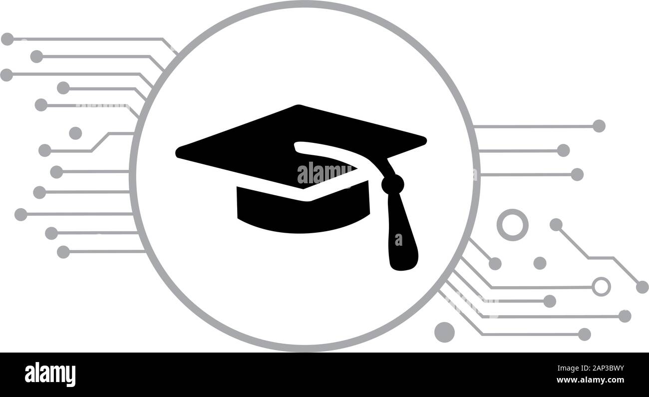 Graduation hat with printed circuit board Stock Vector Image & Art - Alamy