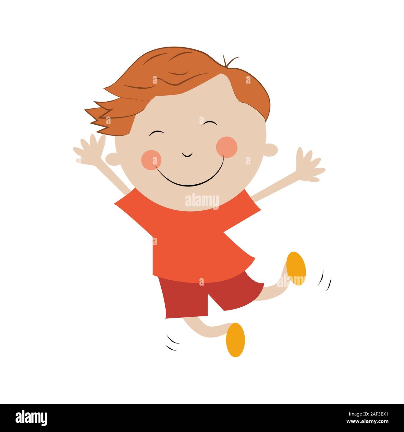 Cartoon Girl Jumping For Joy