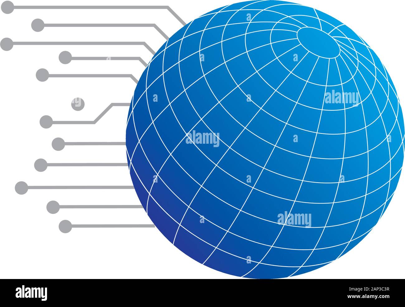 circuit and globe, vector graphic design element Stock Vector Image ...