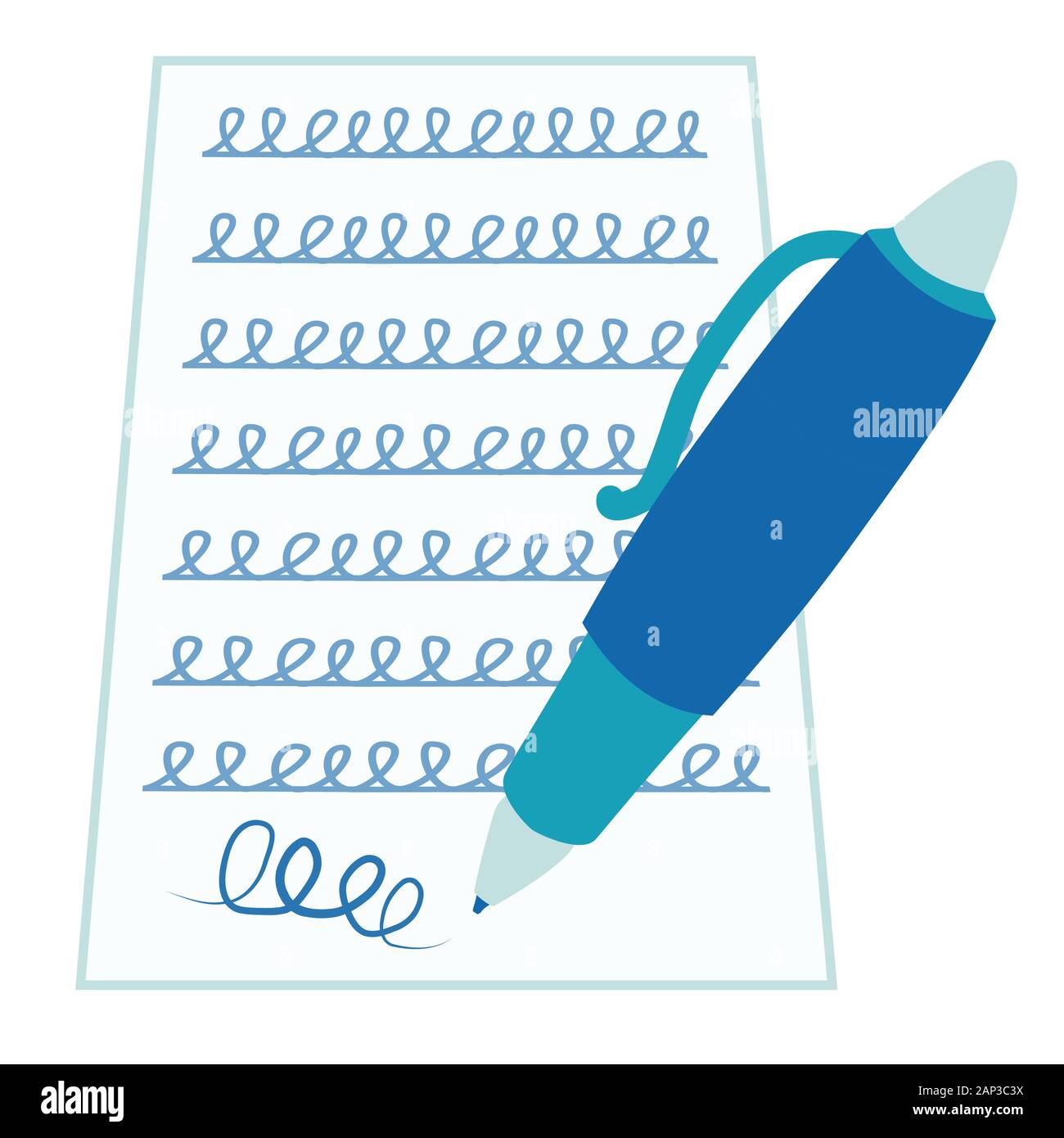 Pen signing a contract with signature line art icon for business apps ...
