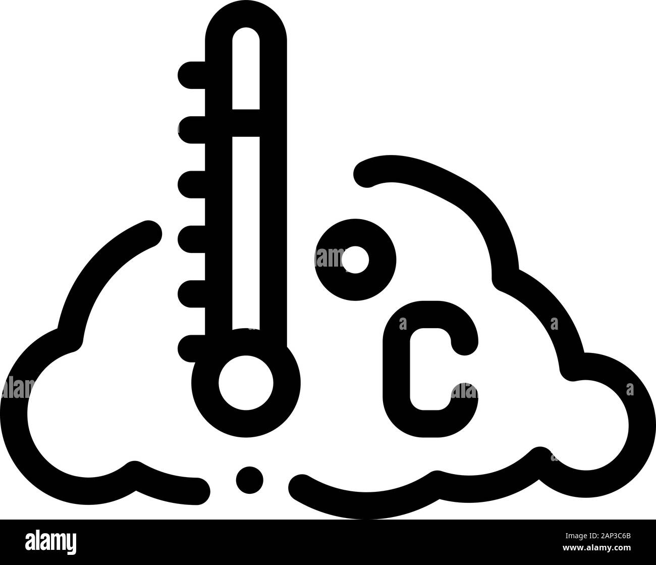 Temperature Cloud Icon Vector Outline Illustration Stock Vector Image ...