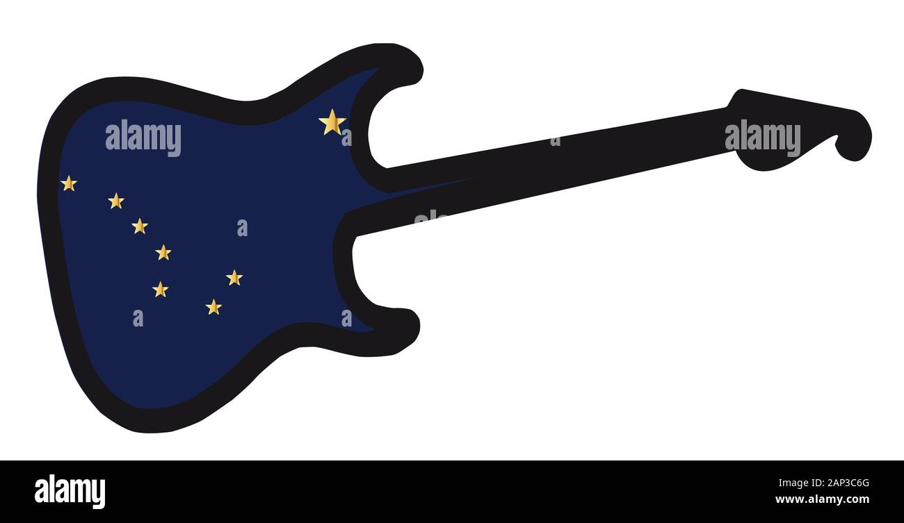 An original solid body electric guitar isolated over white with the ...