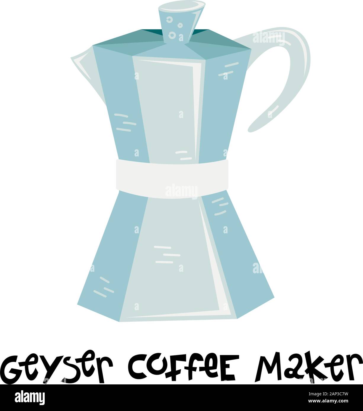 Flat vector geyser cofee maker. Alternative methods of brewing coffee. Coffee culture Stock ...