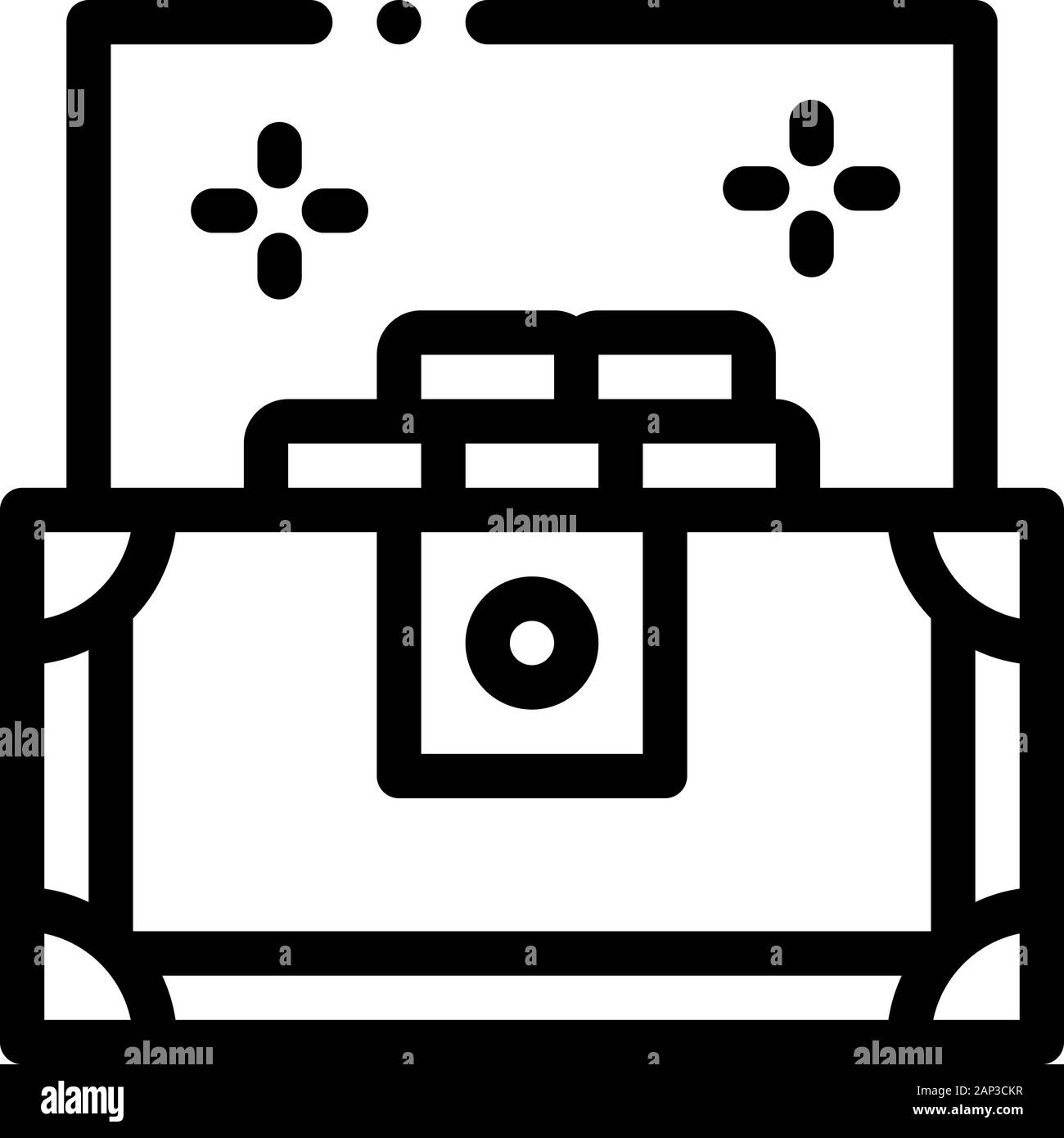 Treasure Chest Icon Vector Outline Illustration Stock Vector Image ...