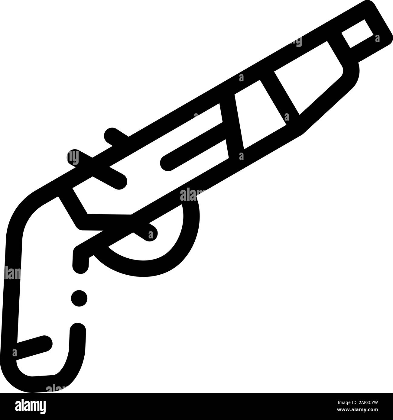 Gun Pistol Icon Vector Outline Illustration Stock Vector Image & Art ...