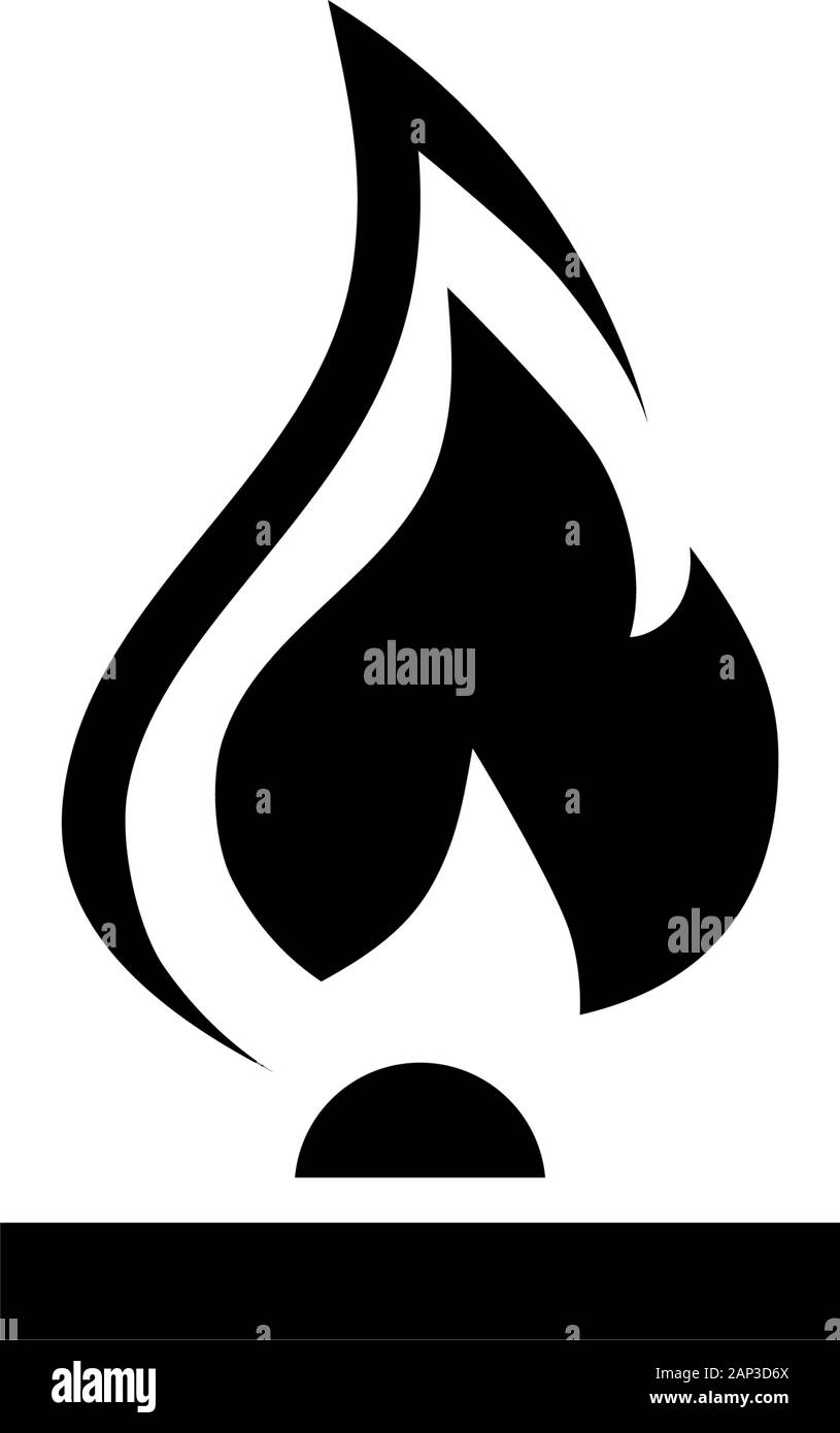 Gas Flame, Fire Burner. Flat Vector Icon illustration. Simple black ...