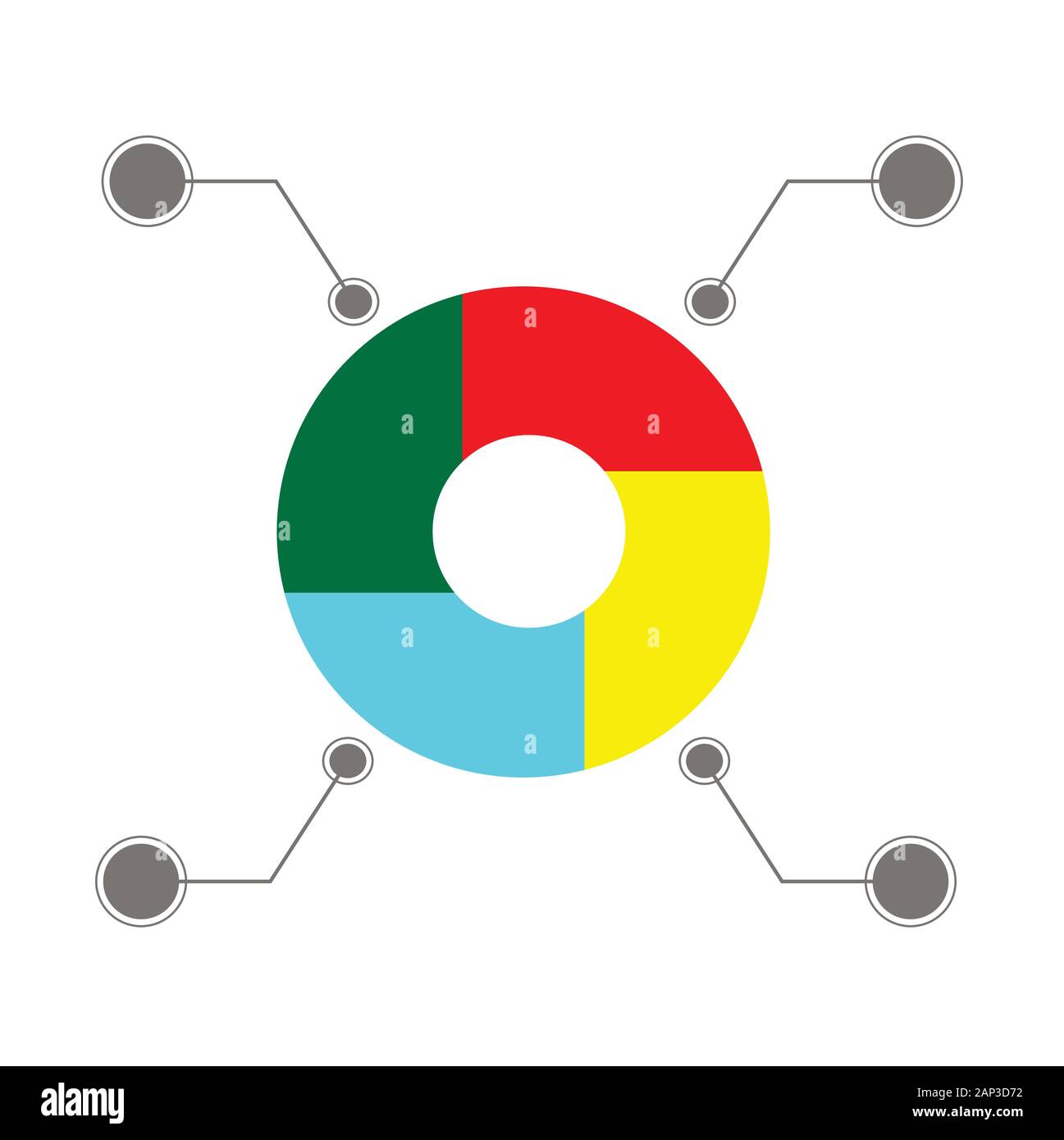 Business Infographics - four-color color pie chart Stock Vector Image ...