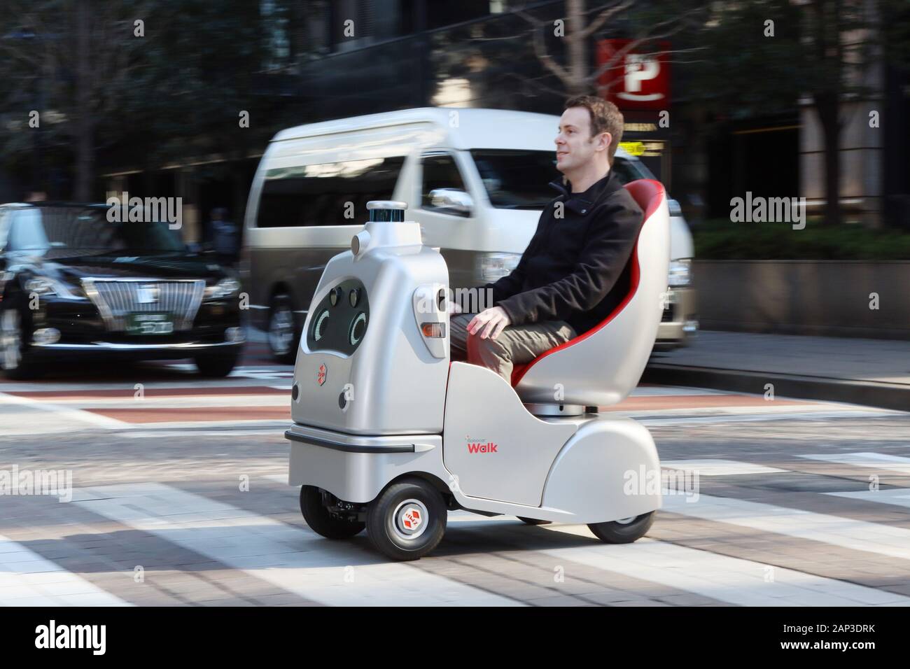 Tokyo, Japan. 20th Jan, 2020. A model demonstrates an autonomous ...
