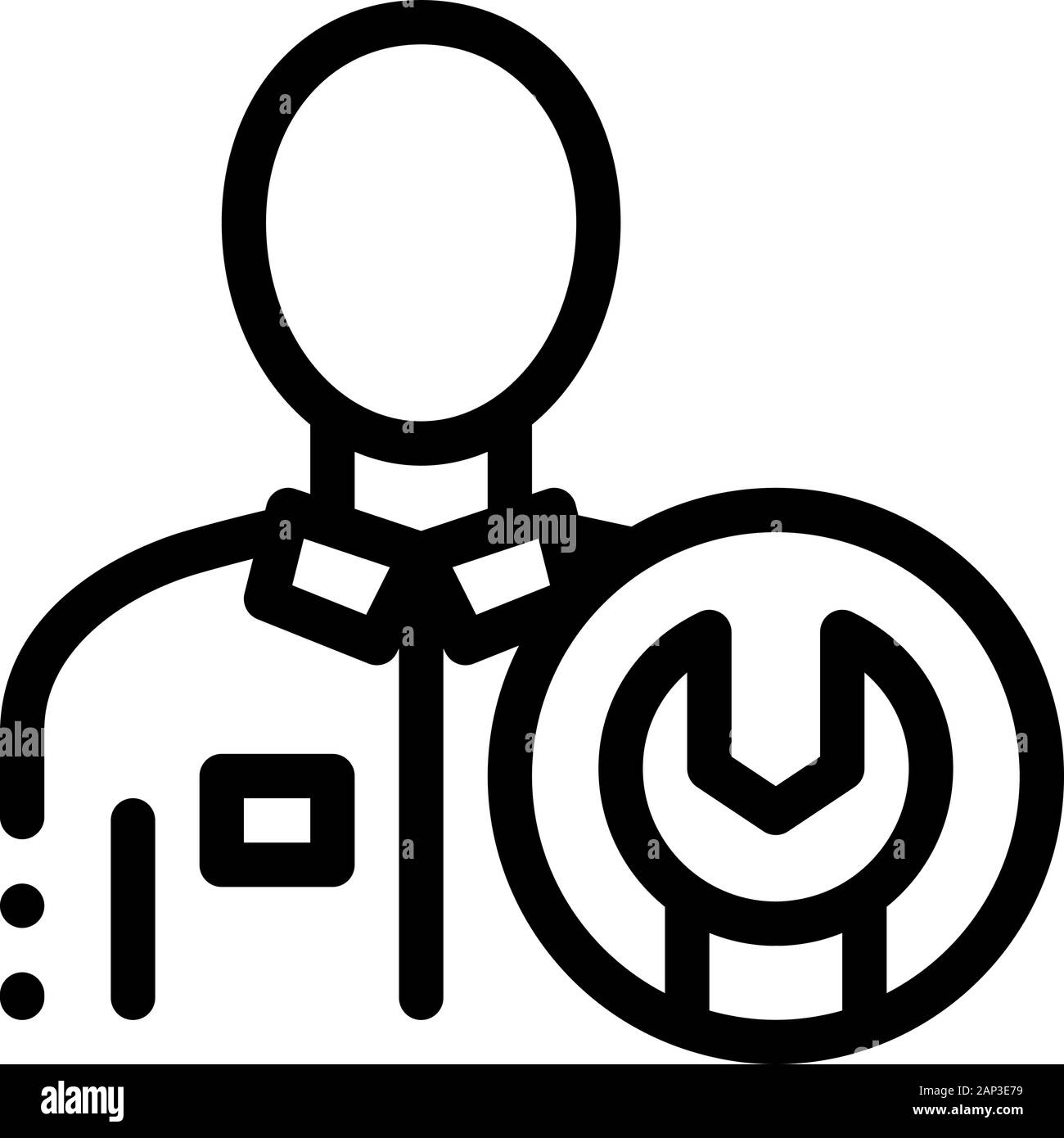 Mechanic Wrench Icon Vector Outline Illustration Stock Vector Image ...