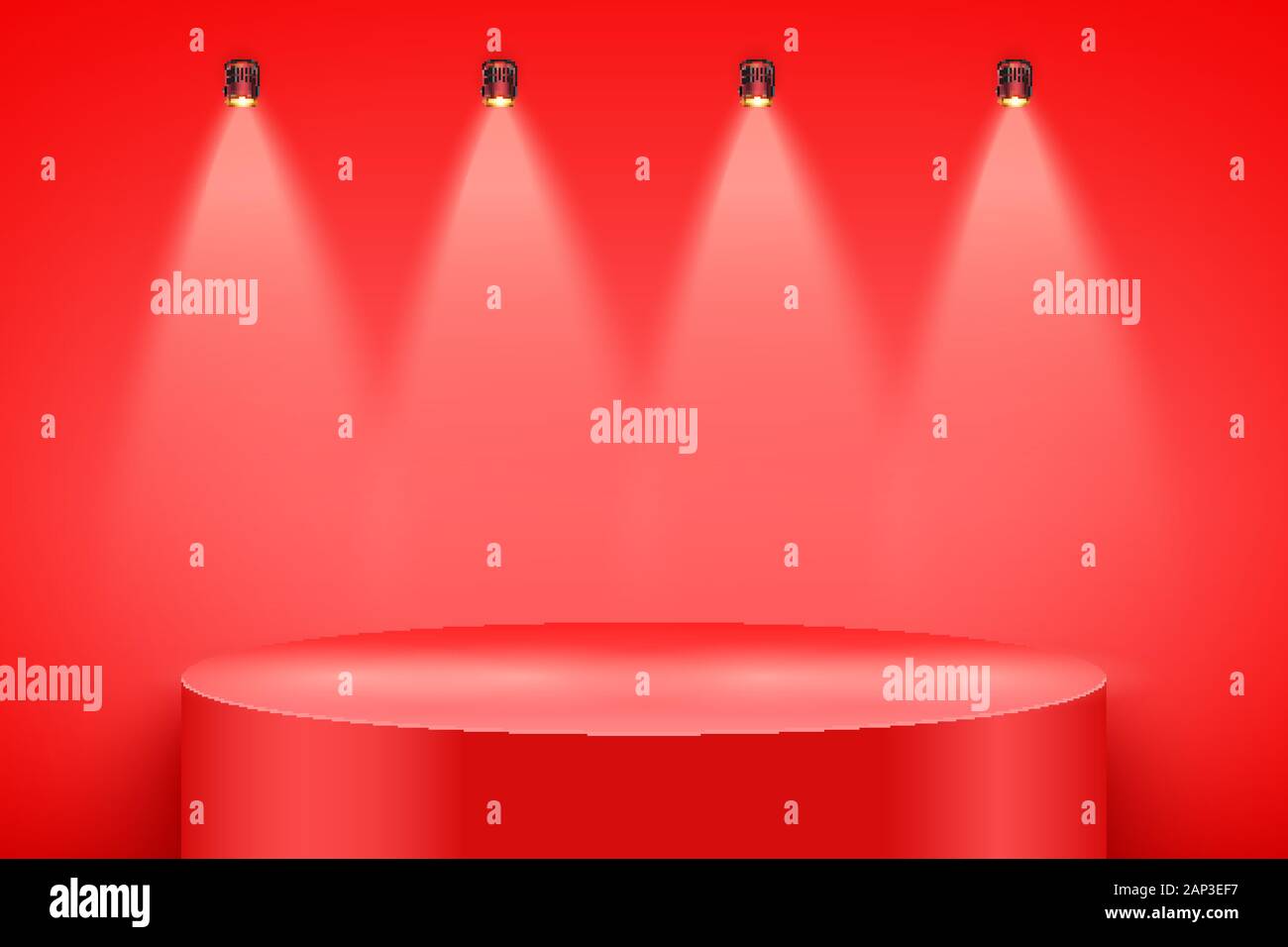 Round red stage podium Stock Vector Images - Alamy
