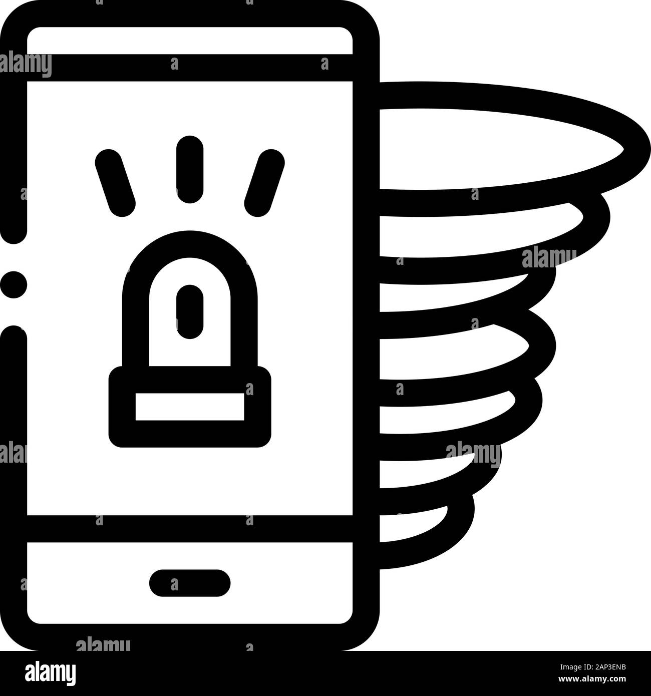 Alarm Smartphone Icon Vector Outline Illustration Stock Vector Image ...