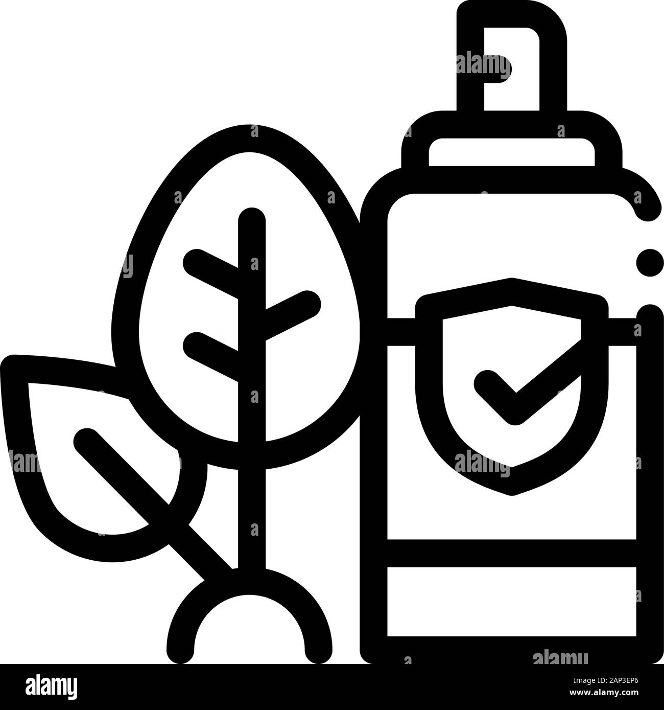 Spray Plant Leaf Icon Vector Outline Illustration Stock Vector Image ...