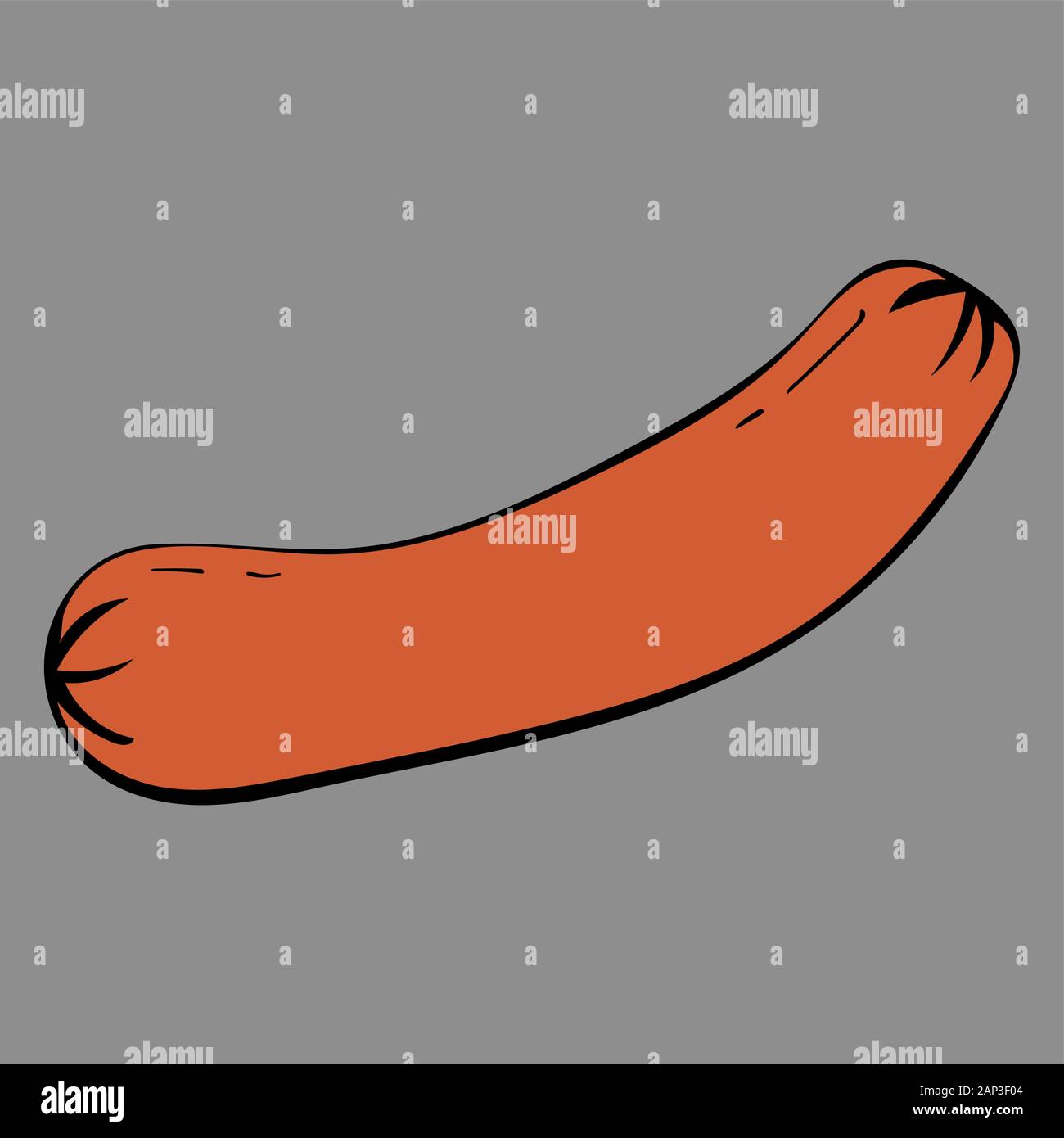 Vector illustration of grilled sausage on gray background Stock Vector ...